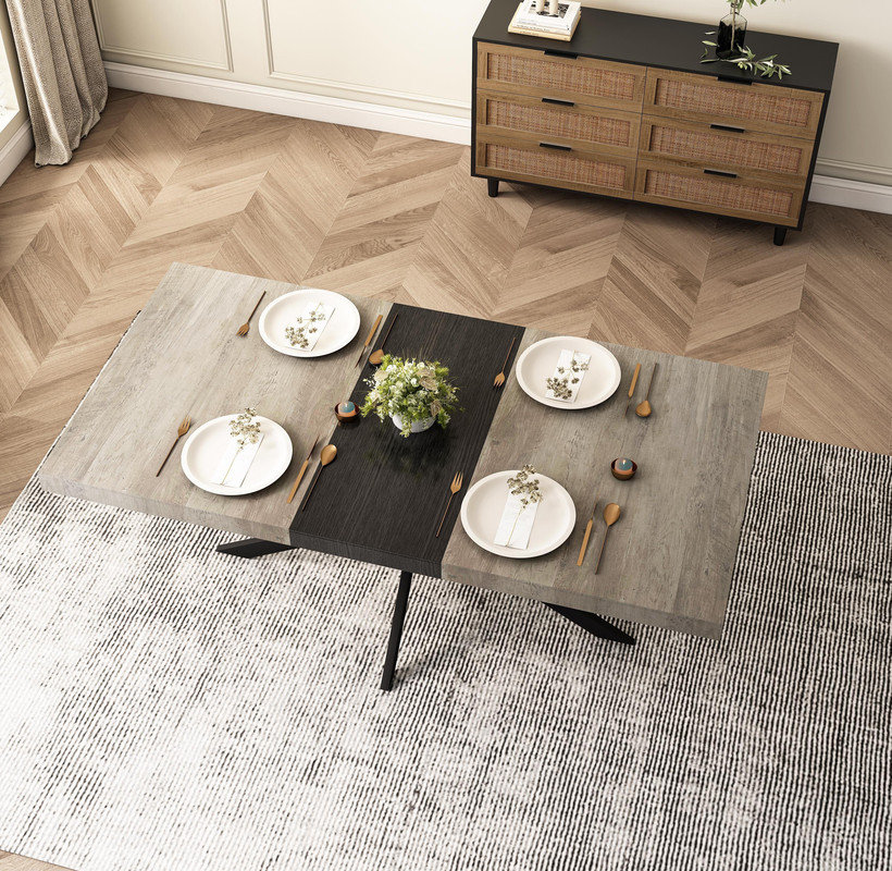 Ophelia & Co. 55.11'' -70.86"Retro Rectangular Stretch Dining Table ...