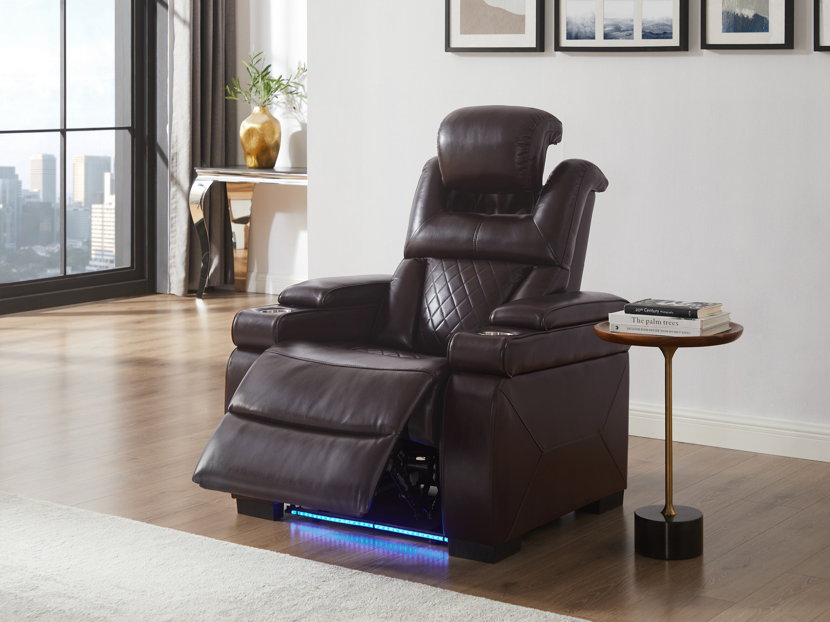 Orren Ellis 37.5''Wide Breathable Leather Square Arms Power Recliner ...