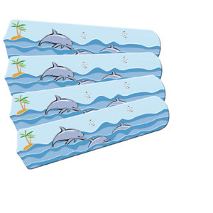 Ceiling Fan Designers Kids Playful Dolphins 16" Blade | Wayfair