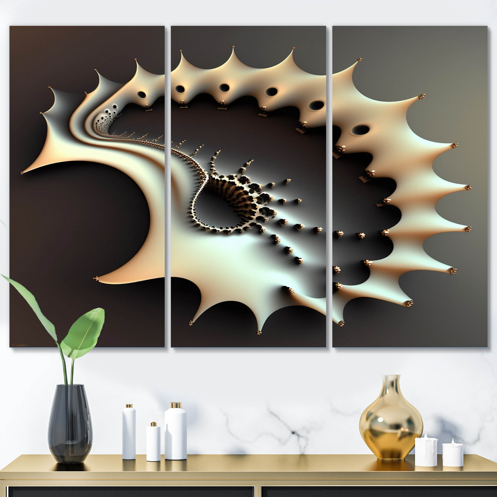Highland Dunes 3D Fractal Universe - Fractals Wall Art Living Room Set ...