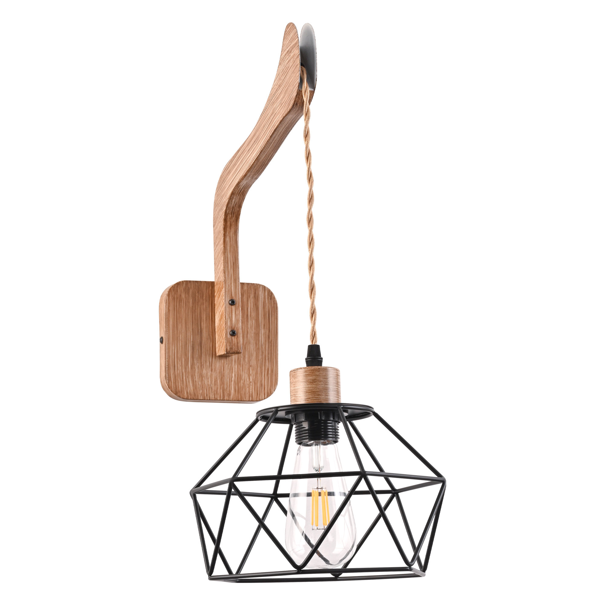 17 Stories 1-Light Industrial Iron Armed Sconce, Hardwired Wall Sconce ...