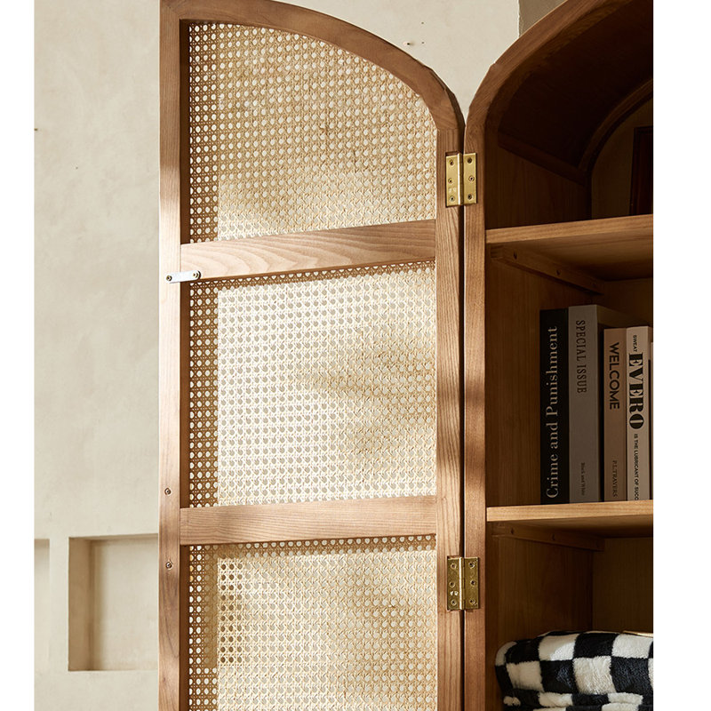 Parttlion Retro solid wood rattan bookcase | Wayfair