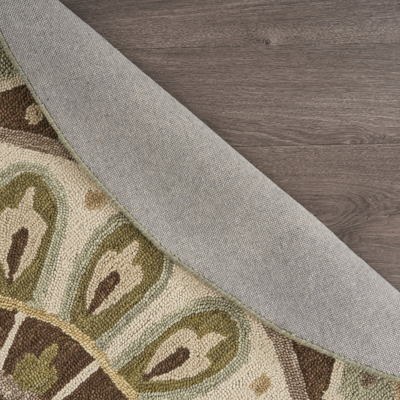 Darby Home Co Round Owensboro Southwestern Handmade Tufted Wool Green ...