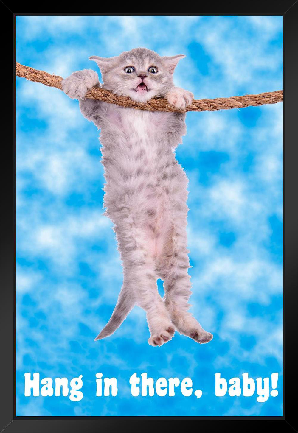 Trinx Hang In There Baby Retro Hang In There Cat Poster Funny Wall ...
