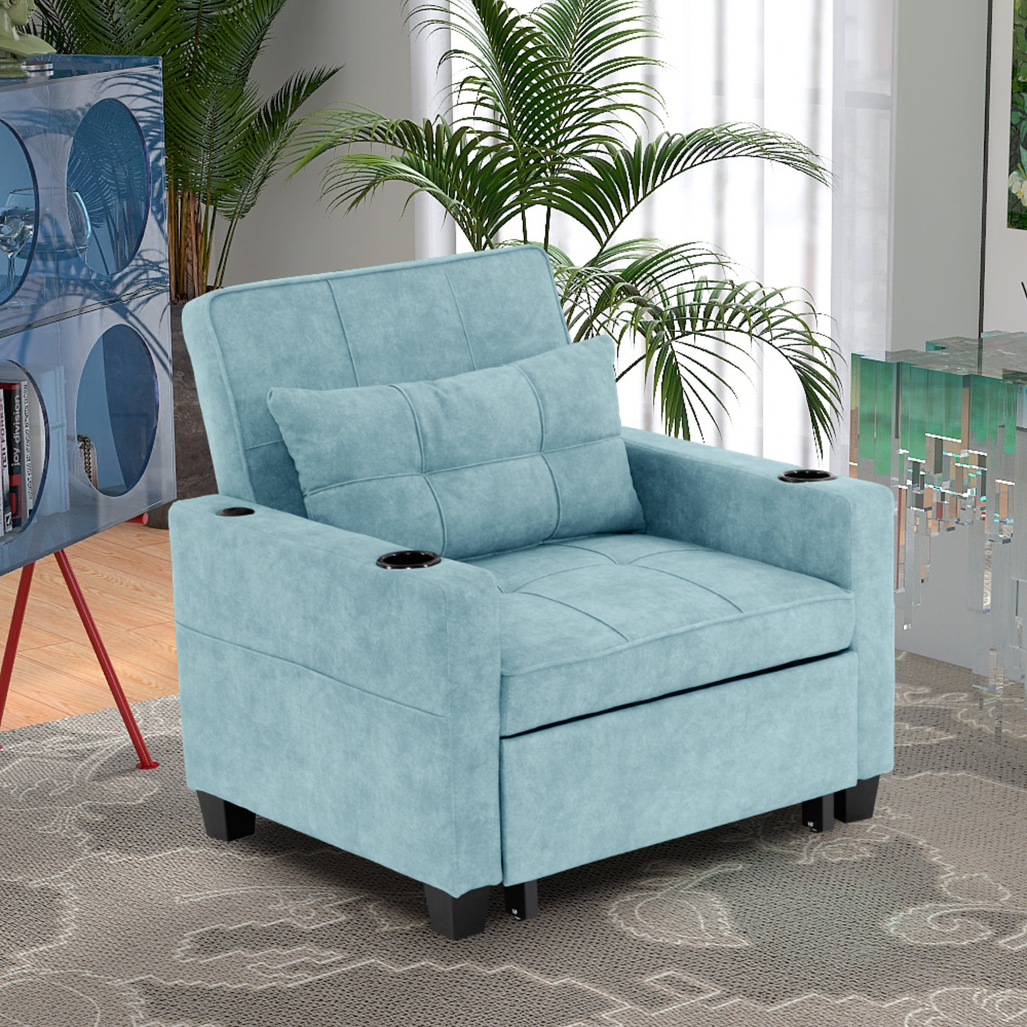 Ebern Designs 3-in-1 Sleeper Chair Bed with Adjustable Backrest | Wayfair