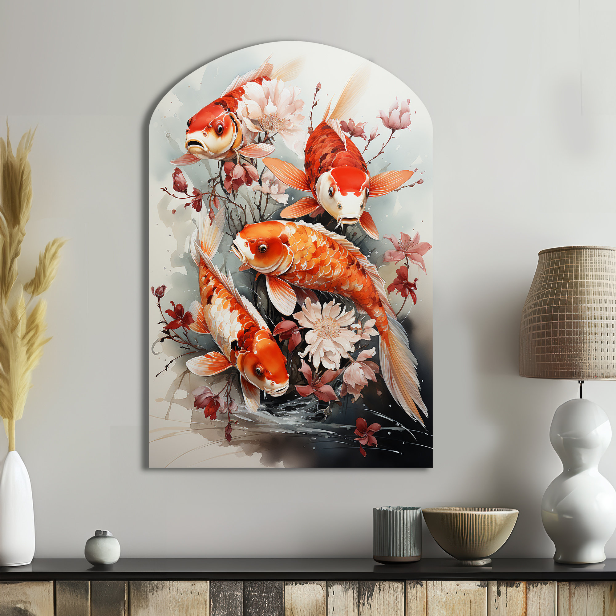 Design Art Fishing Contemporary Koi Fish I - Hunting & Fishing Arch ...