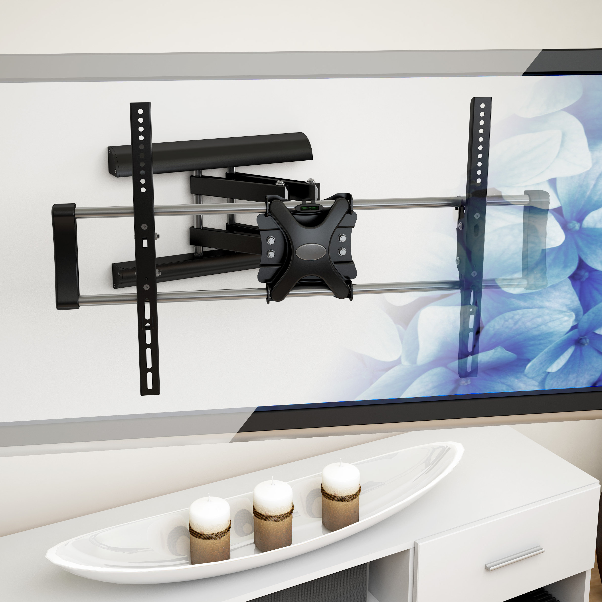 dCOR design Articulating Black Tilt Wall Mount Holds up to 132 lbs ...
