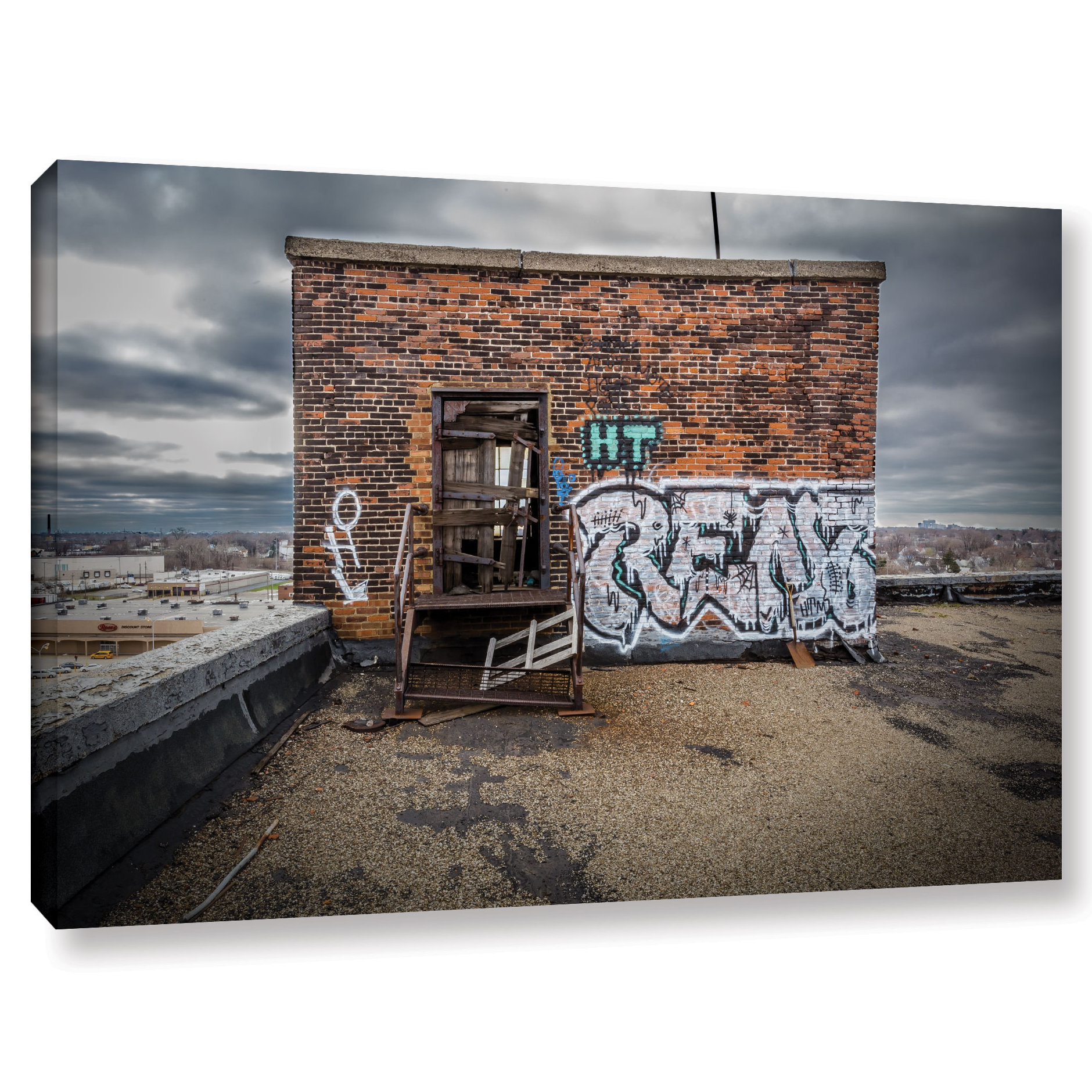 Williston Forge 'Abandoned Rooftop' Photographic Print on Canvas | Wayfair