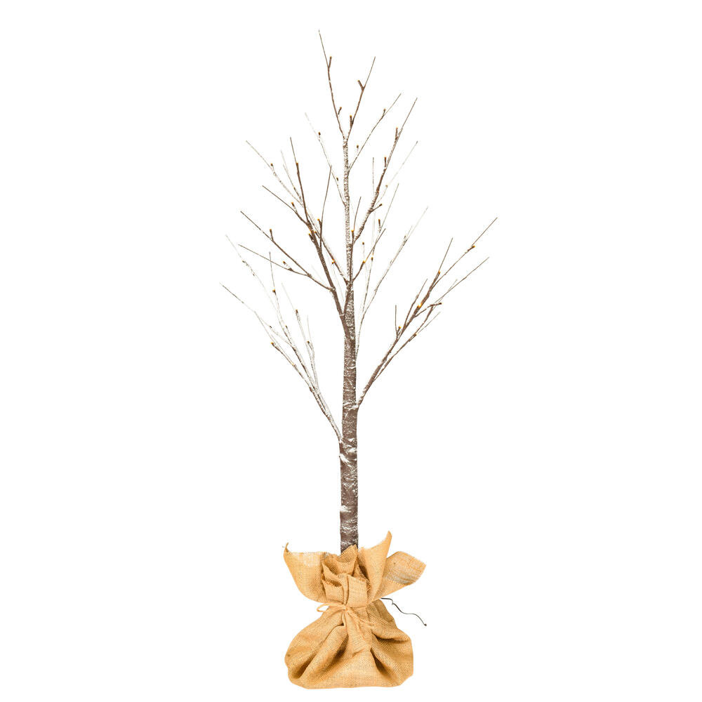 The Holiday Aisle® Vickerman LED Brown Frosted Twig Tree 48' Lighted ...