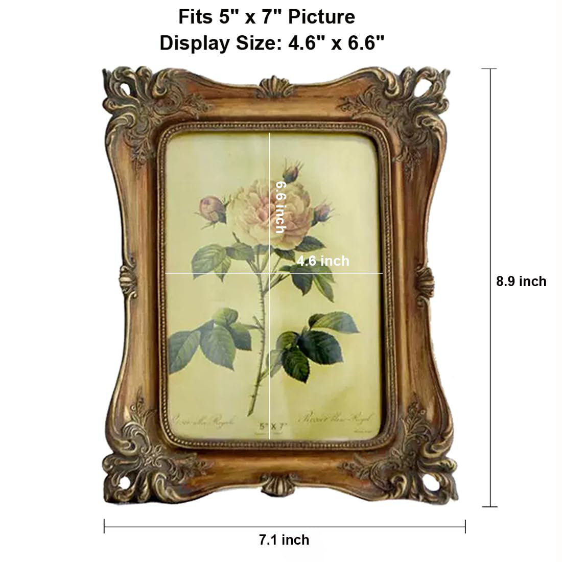 Bloomsbury Market Vintage 5X7 Picture Frame Antique Photo Frame Table ...