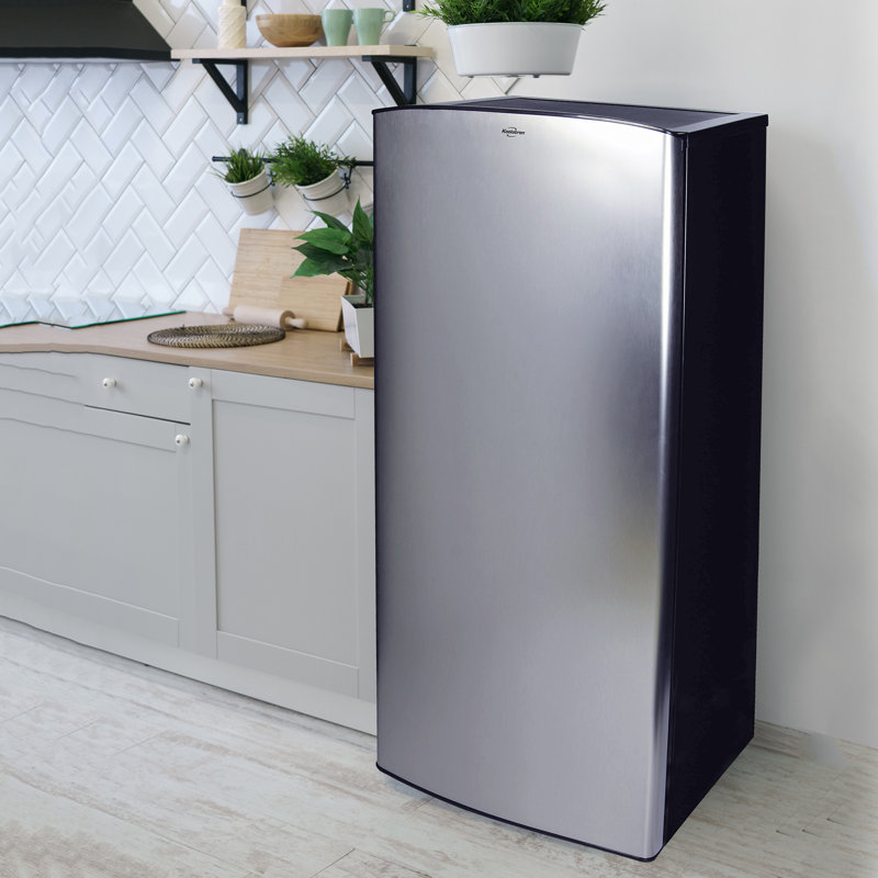 Koolatron Stainless Steel Compact Fridge with Freezer, 6.2 cu ft (176L ...