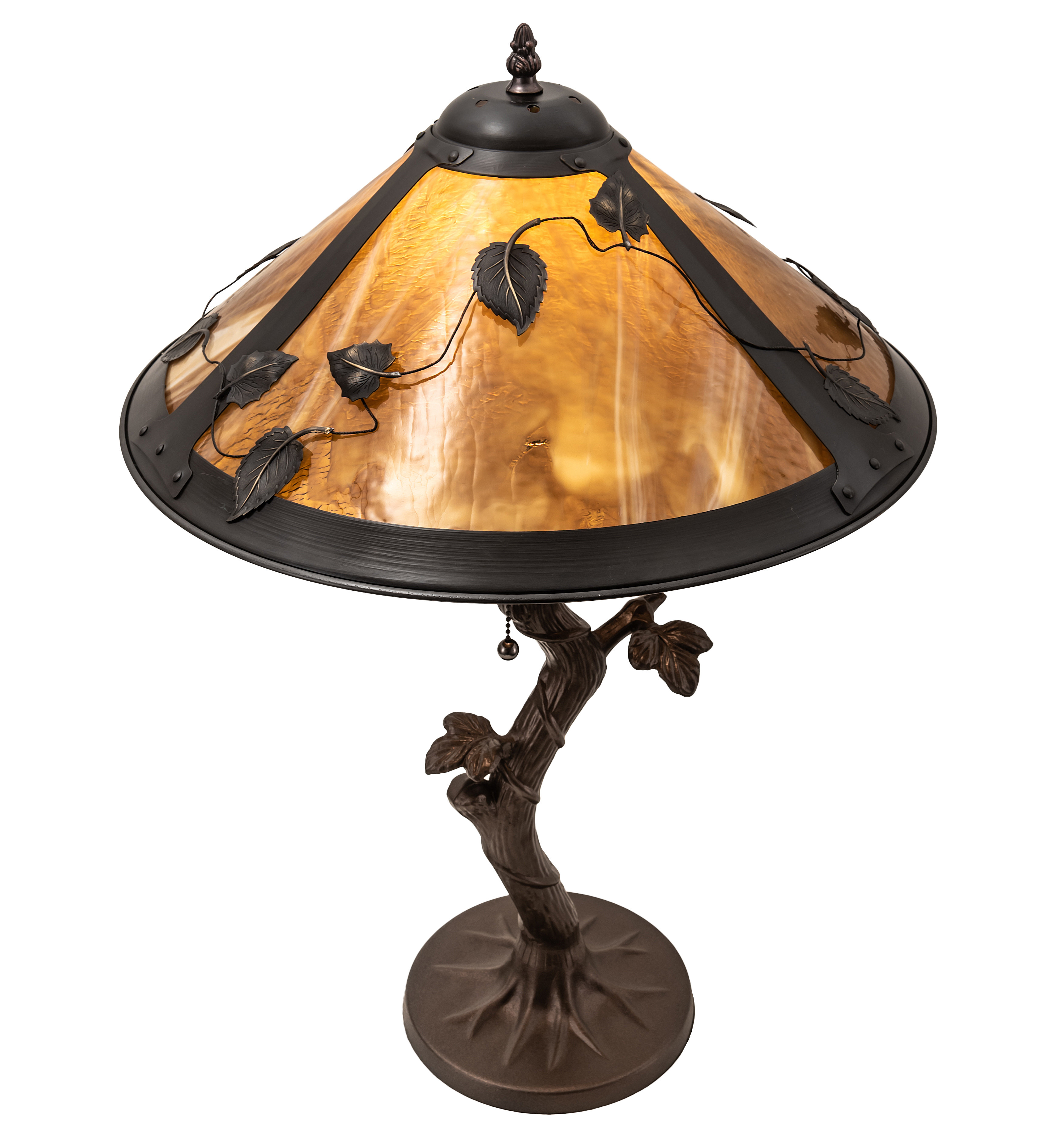 Meyda Lighting 23" High Mission Vine Leaf Apple Tree Table Lamp ...