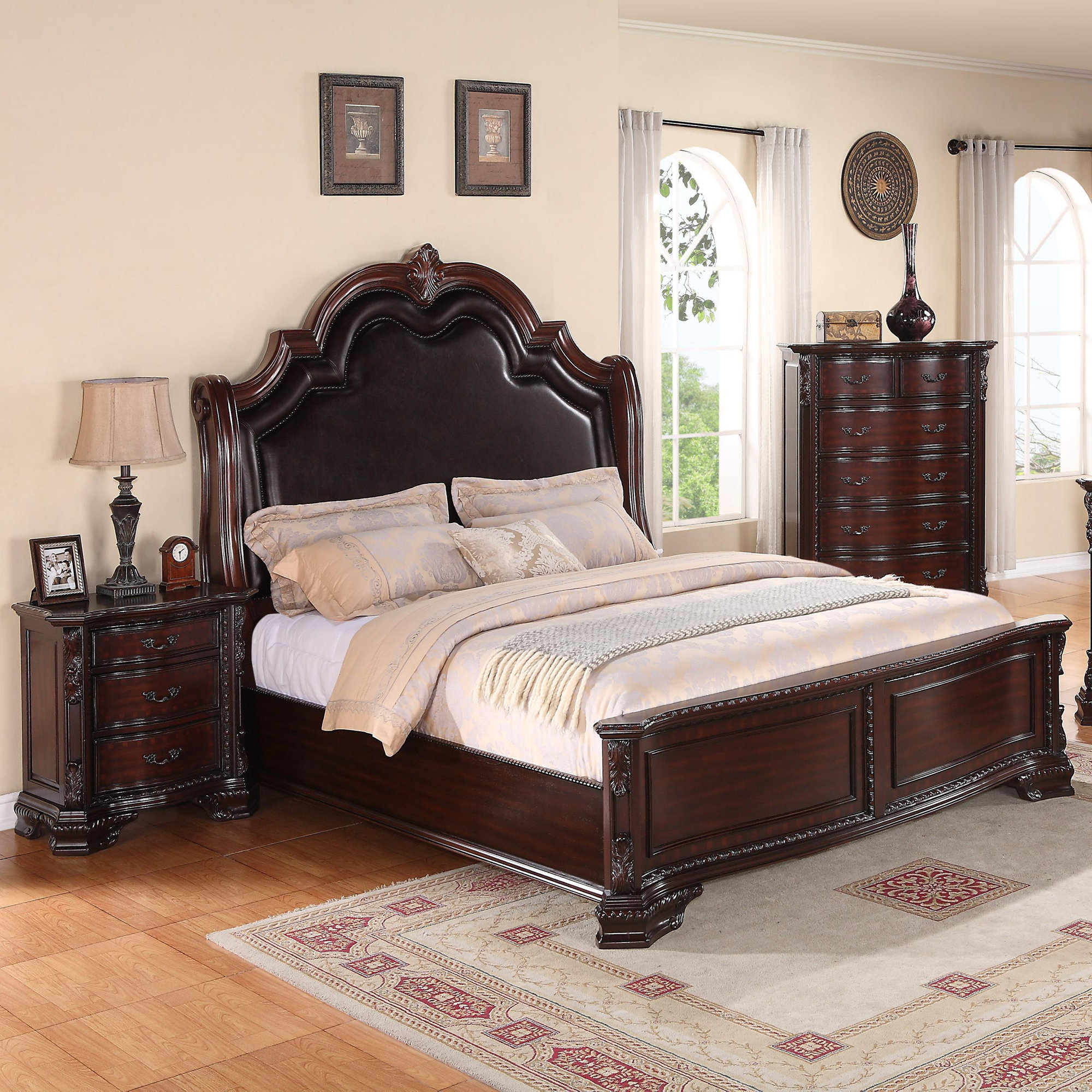 Hokku Designs 1pc Traditional Style PU Fabric Upholstered Headboard ...