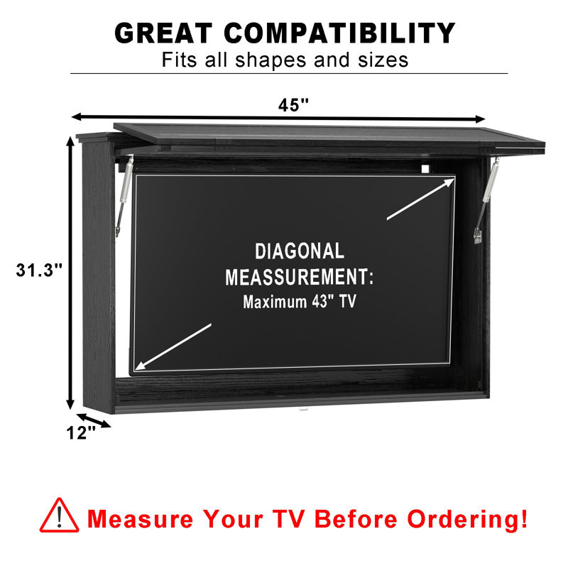 Union Rustic Outdoor TV Enclosure Solid Wood TV Cover 43 Inch ...