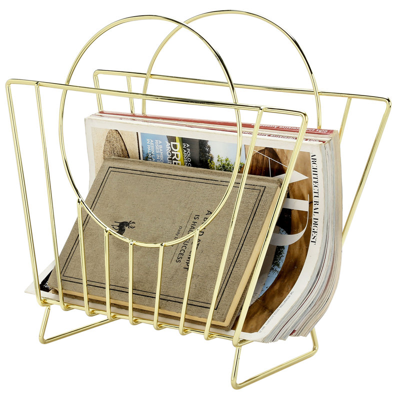 Mercer41 Earla Gold Magazine Holder Rack | Wayfair