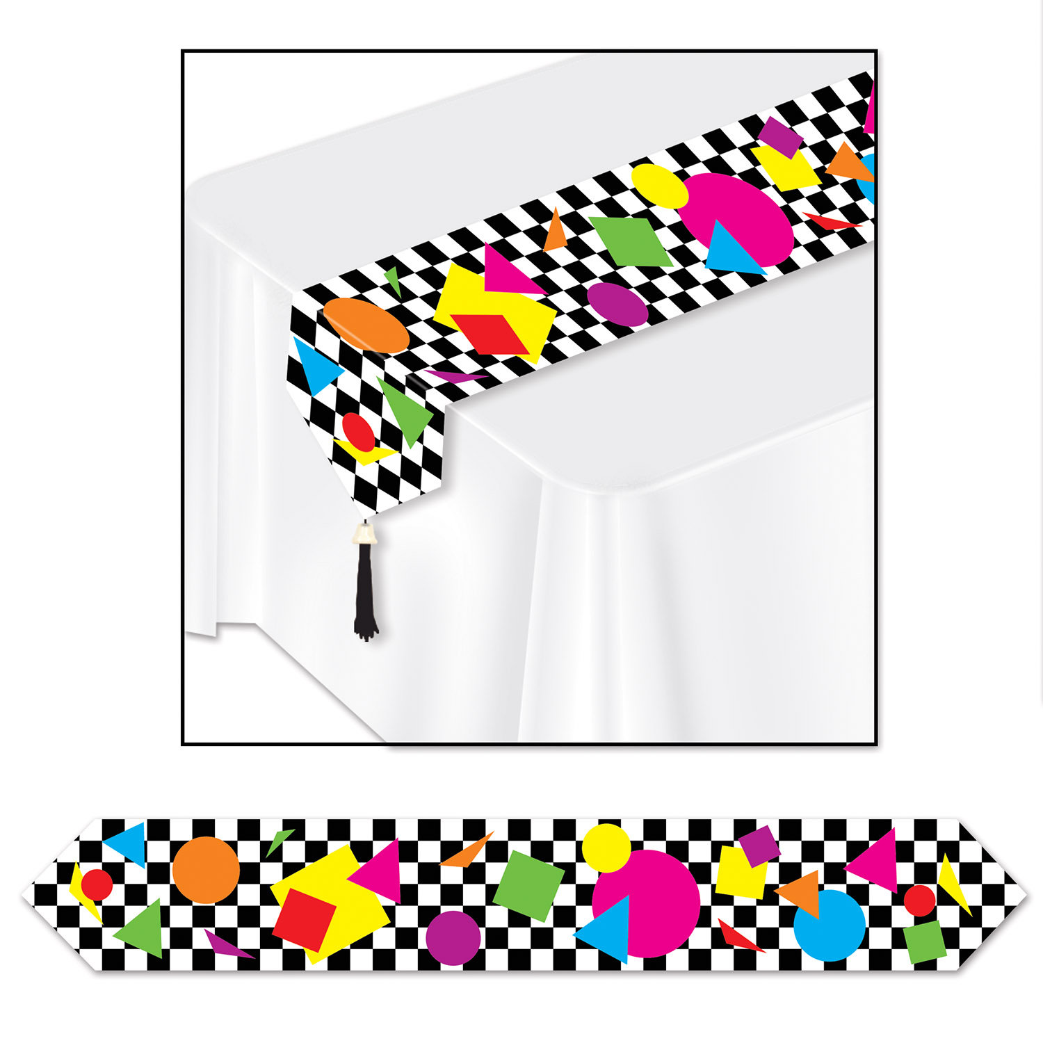 The Party Aisle™ Party Shapes Table Runner | Wayfair