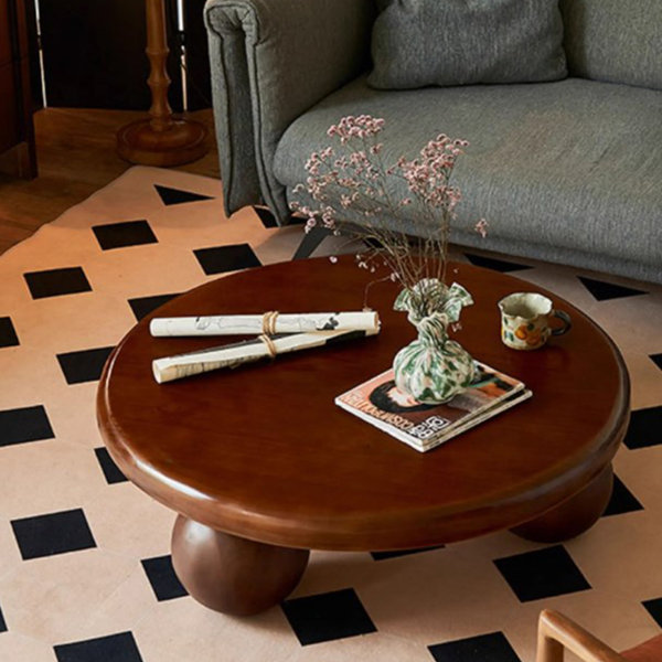 jessica Ancient solid wood round coffee table | Wayfair