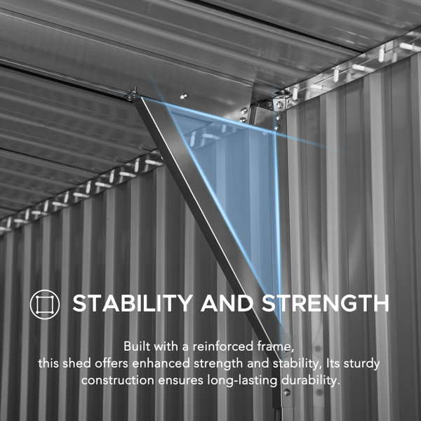 Sunjoy Outdoor Storage Shed 13 x 20 ft. Carport, Patio Metal Utility ...