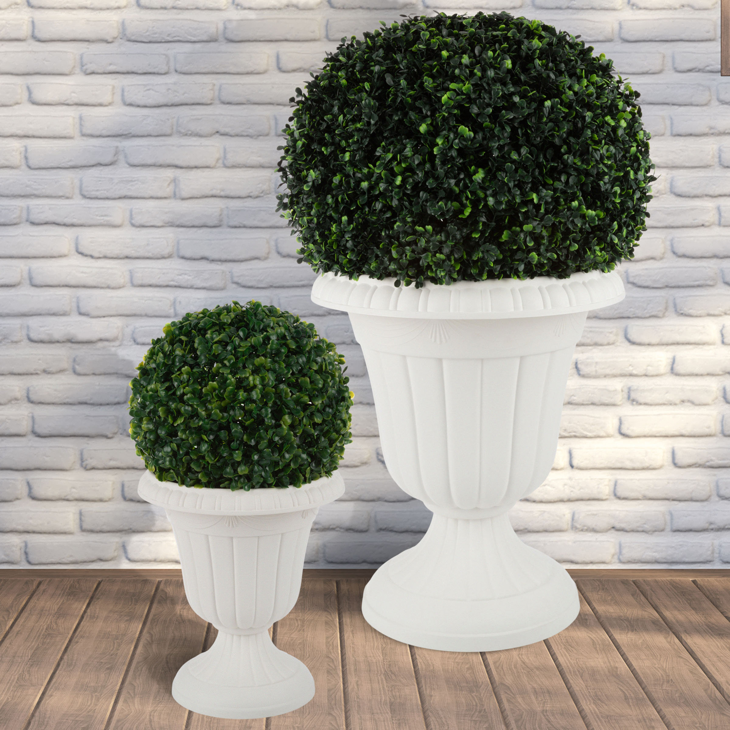 Charlton Home® Denasia Outdoor Planter 2-Pack - Large and Small Urn ...