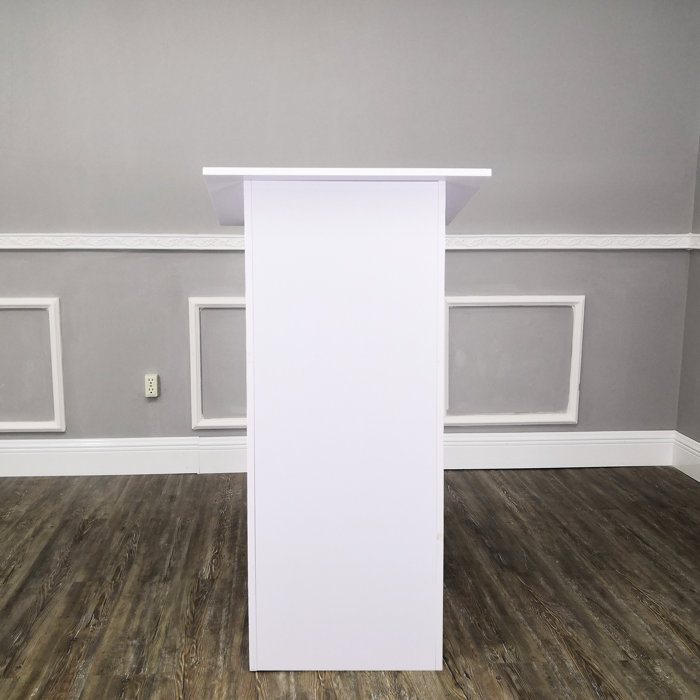 FixtureDisplays White MDF Wood Podium Church Pulpit School Lectern ...