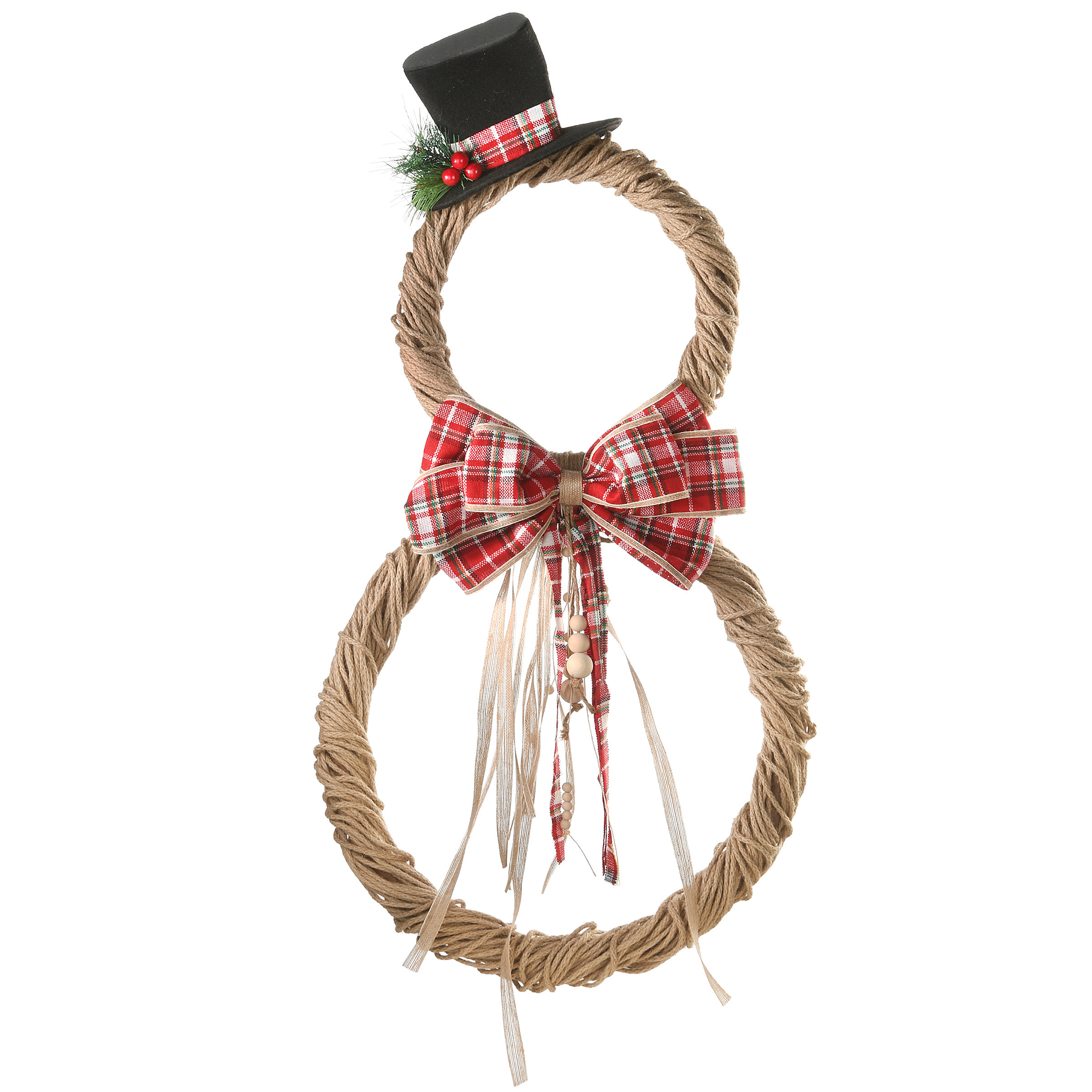 The Holiday Aisle® 31" Jute Snowman Wall Decor | Wayfair