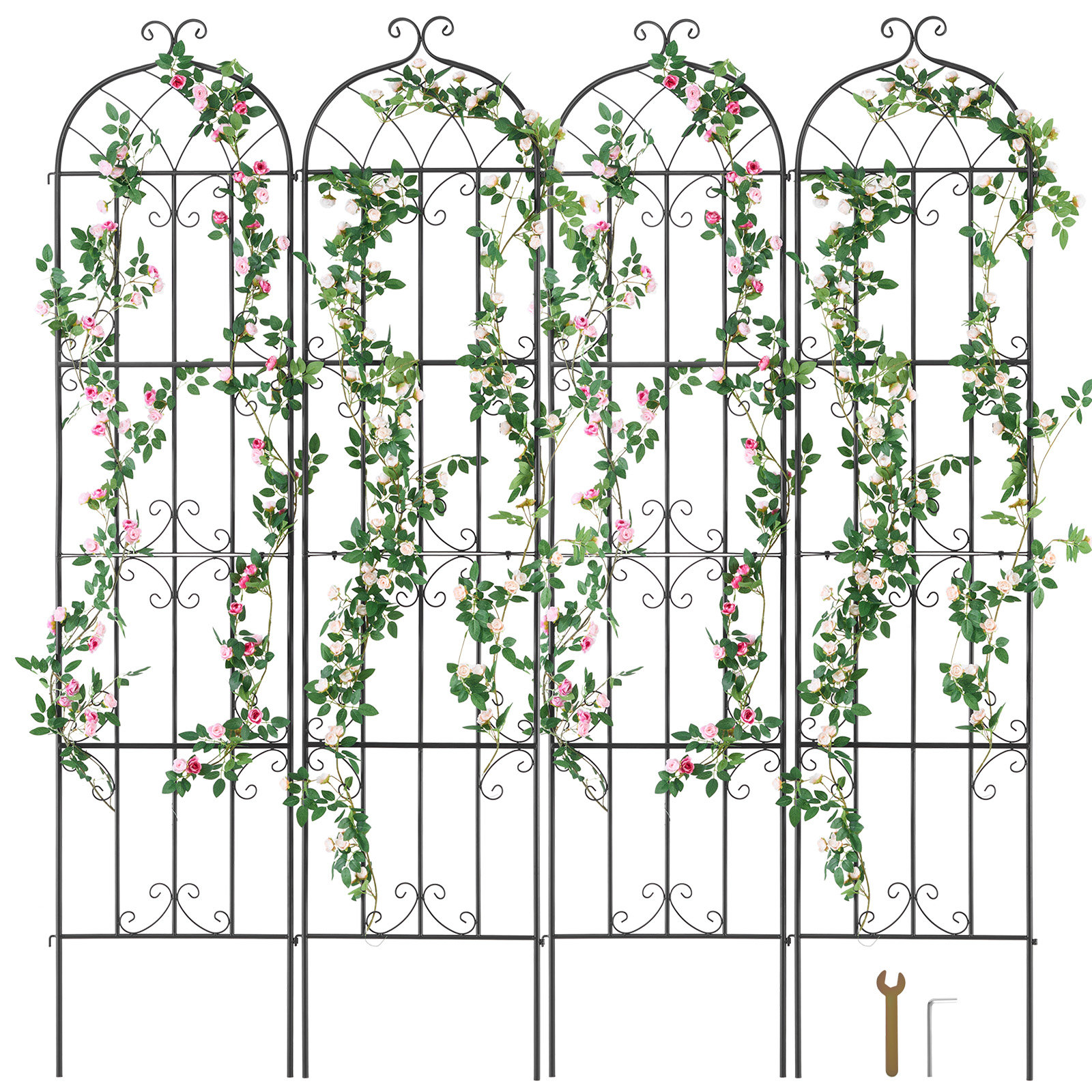 Lark Manor™ Metal Garden Trellis for Climbing Plant Support in ...