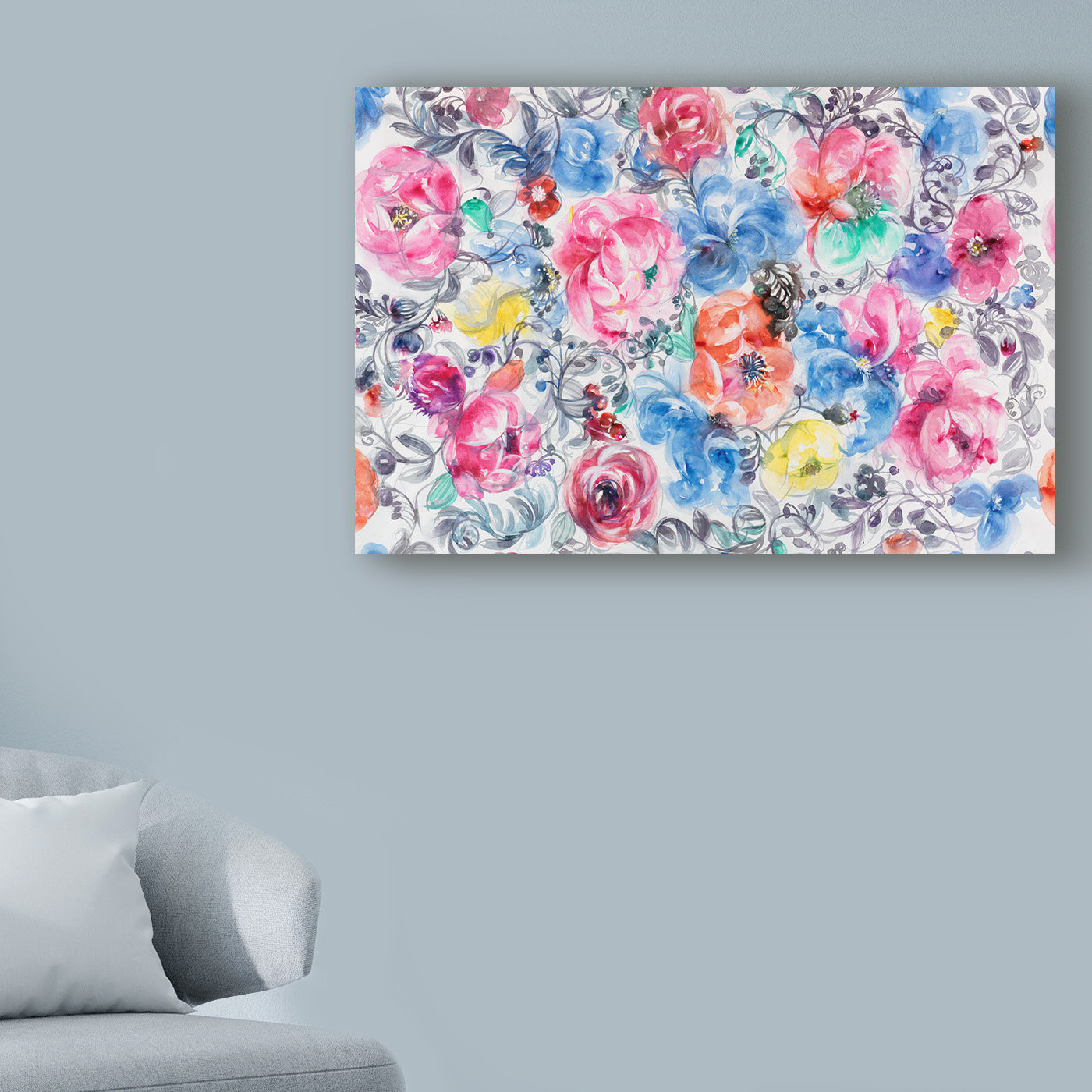 House of Hampton 'Festive Flower Patterns 6' Acrylic Painting Print on ...