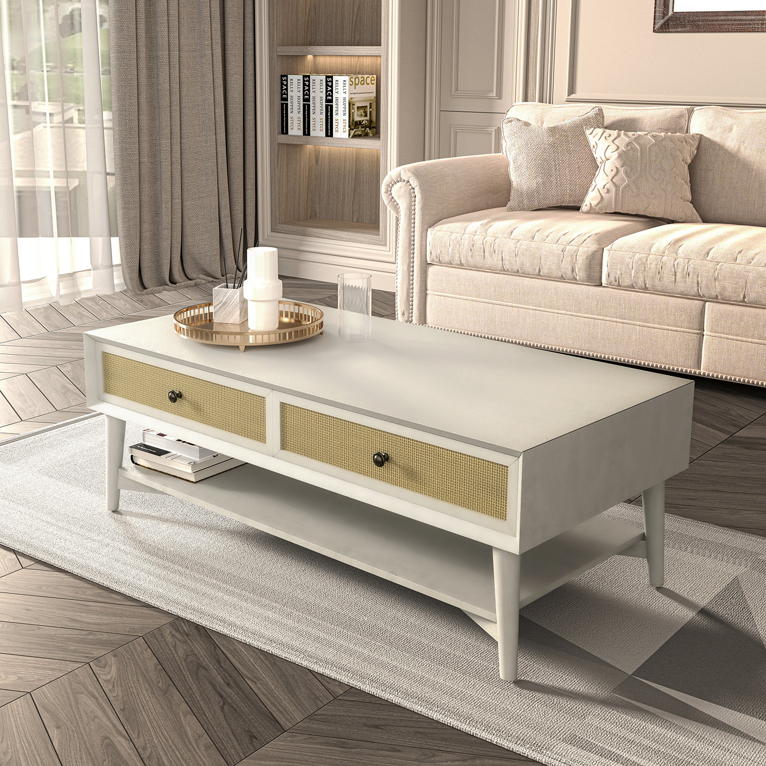 Wade Logan® Bartolomej 4 Legs Coffee Table with Storage | Wayfair