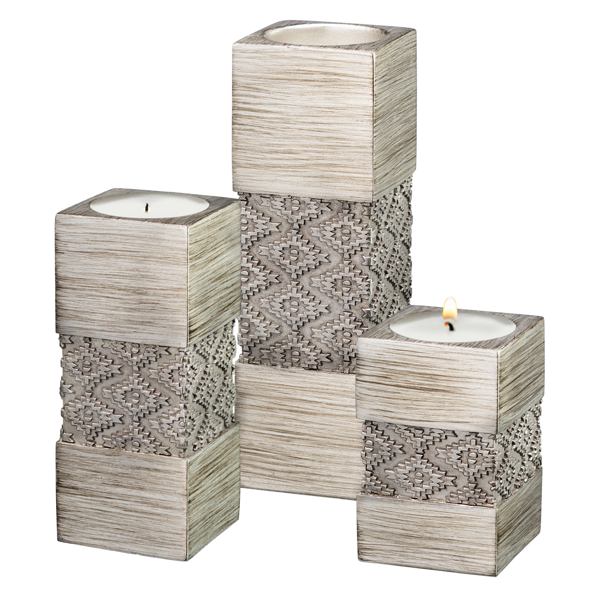 Creative Scents Dublin Silver Tealight Candle Holders Table Décor Gift ...