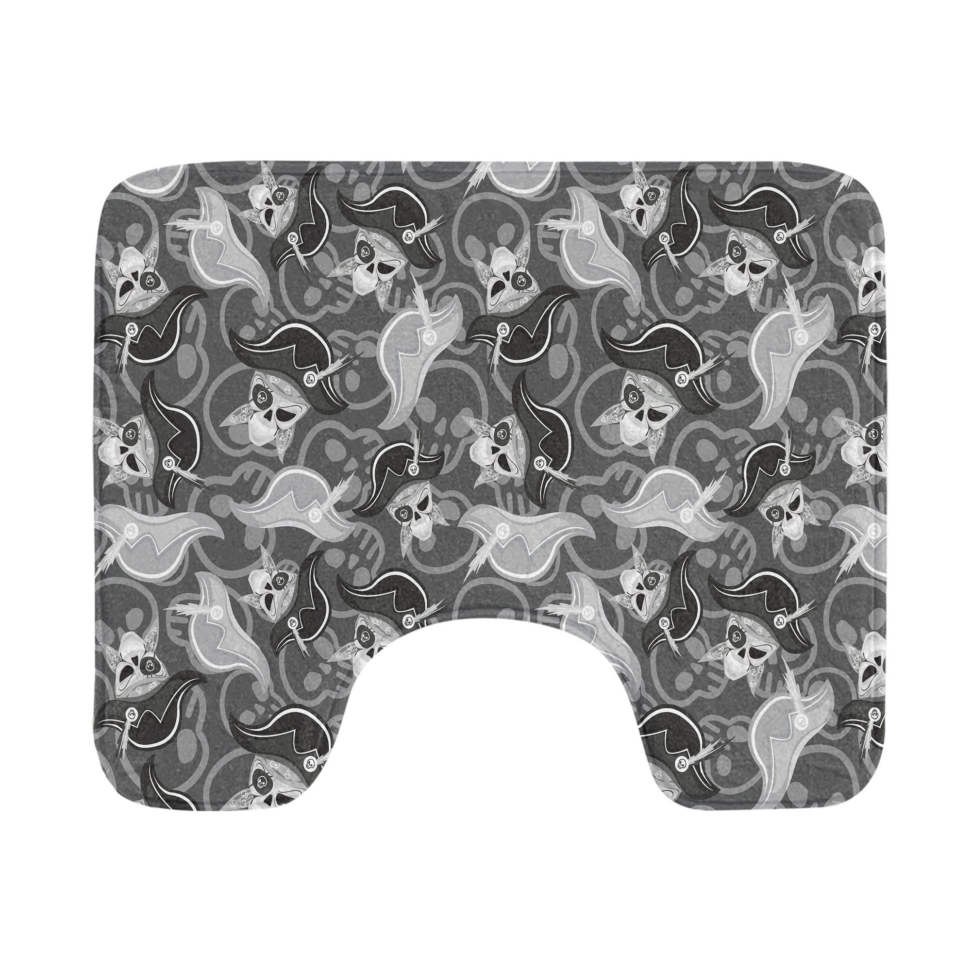 East Urban Home Pirates Toilet Mat U-Shape Bathroom Rug 20" Grey Pale ...