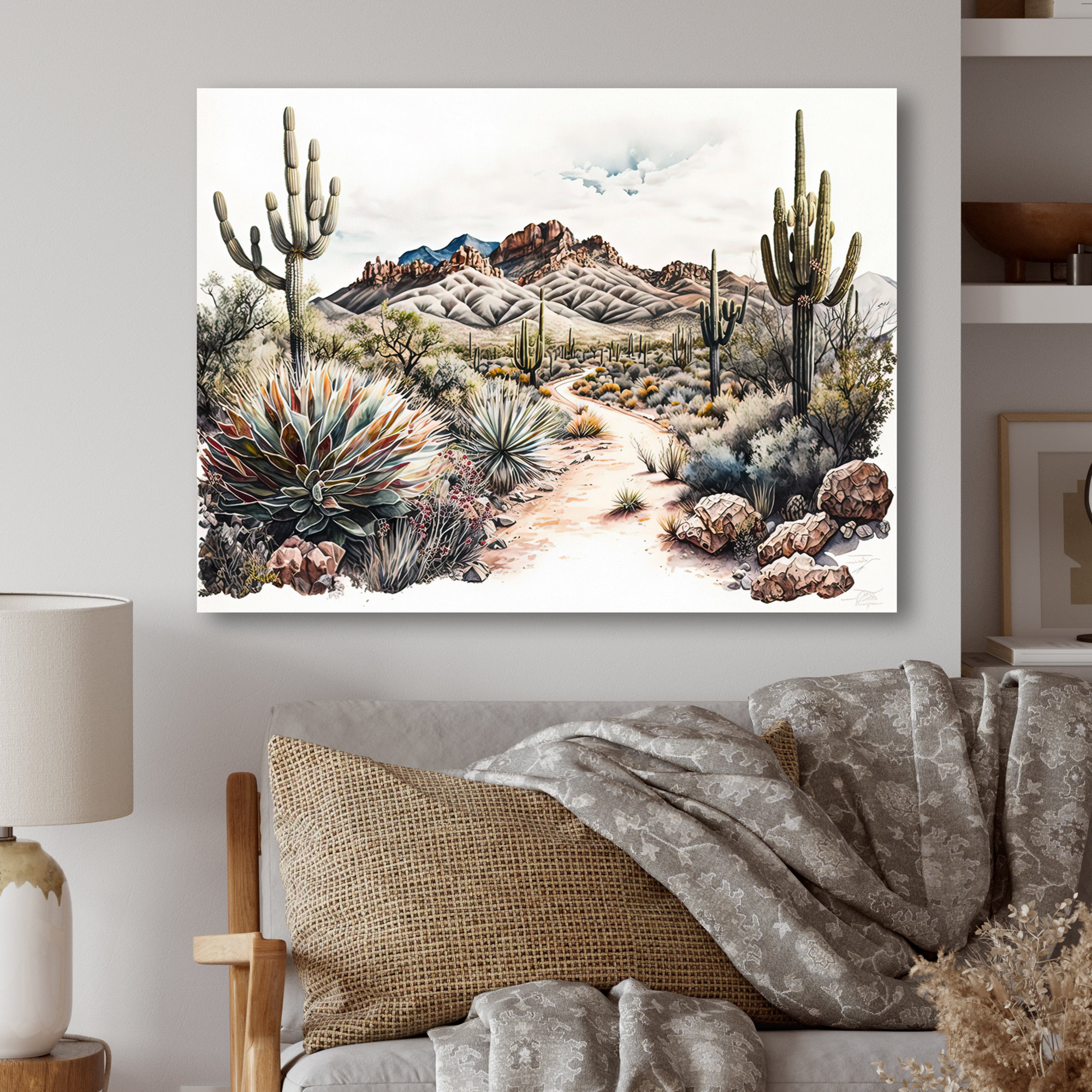 Design Art Arizona Desert Scenery I - Graphic Art on Canvas | Wayfair