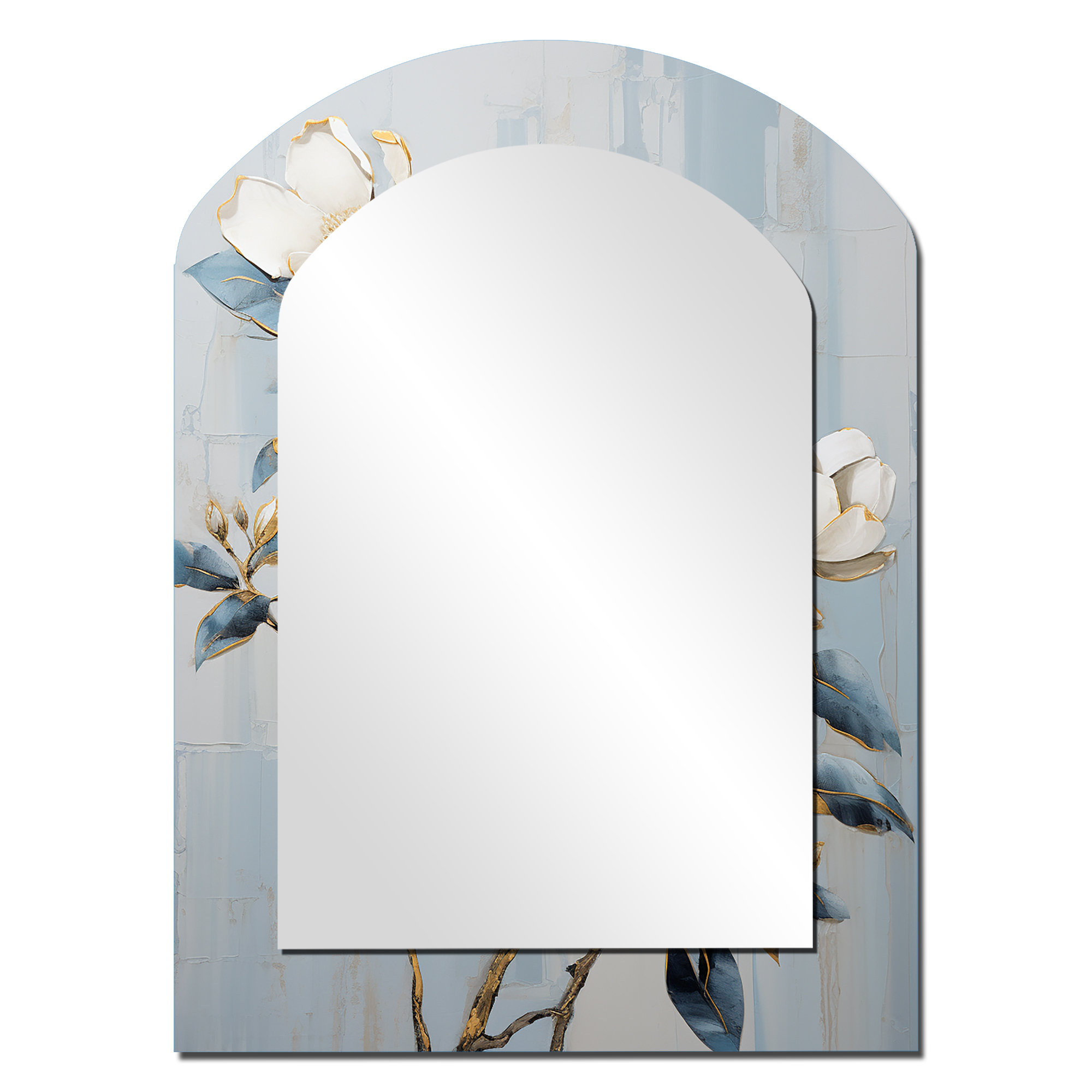 Red Barrel Studio® Minimalism White And Blue Magnolias Florescence I ...