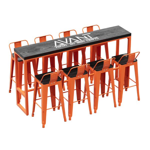 Light House LLC Industrial Style High Table And Chairs Set 9 - Piece ...