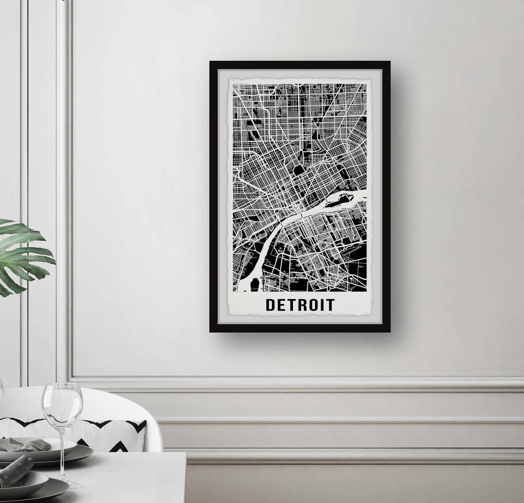 Trinx Detroit Street Map by Marmont Hill - Picture Frame Print ...