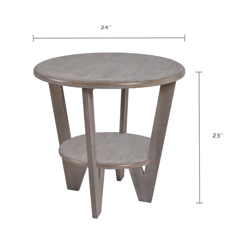 Gracie Oaks Ailith Rustic Farmhouse Round End Table, French Country ...