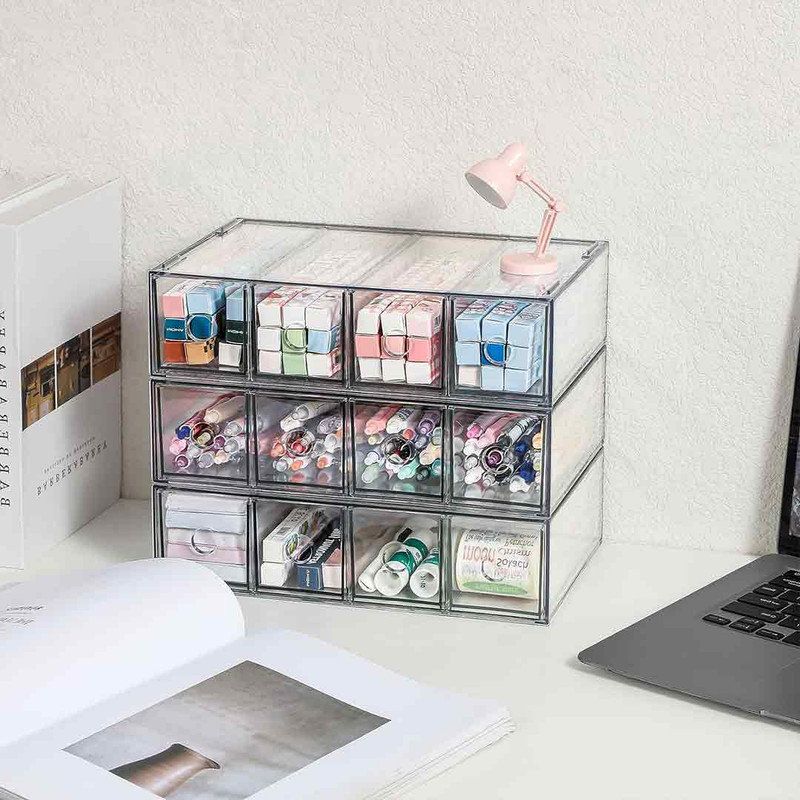 Rebrilliant 3-Pack Stackable Acrylic Storage Drawers, Desk Organizer ...