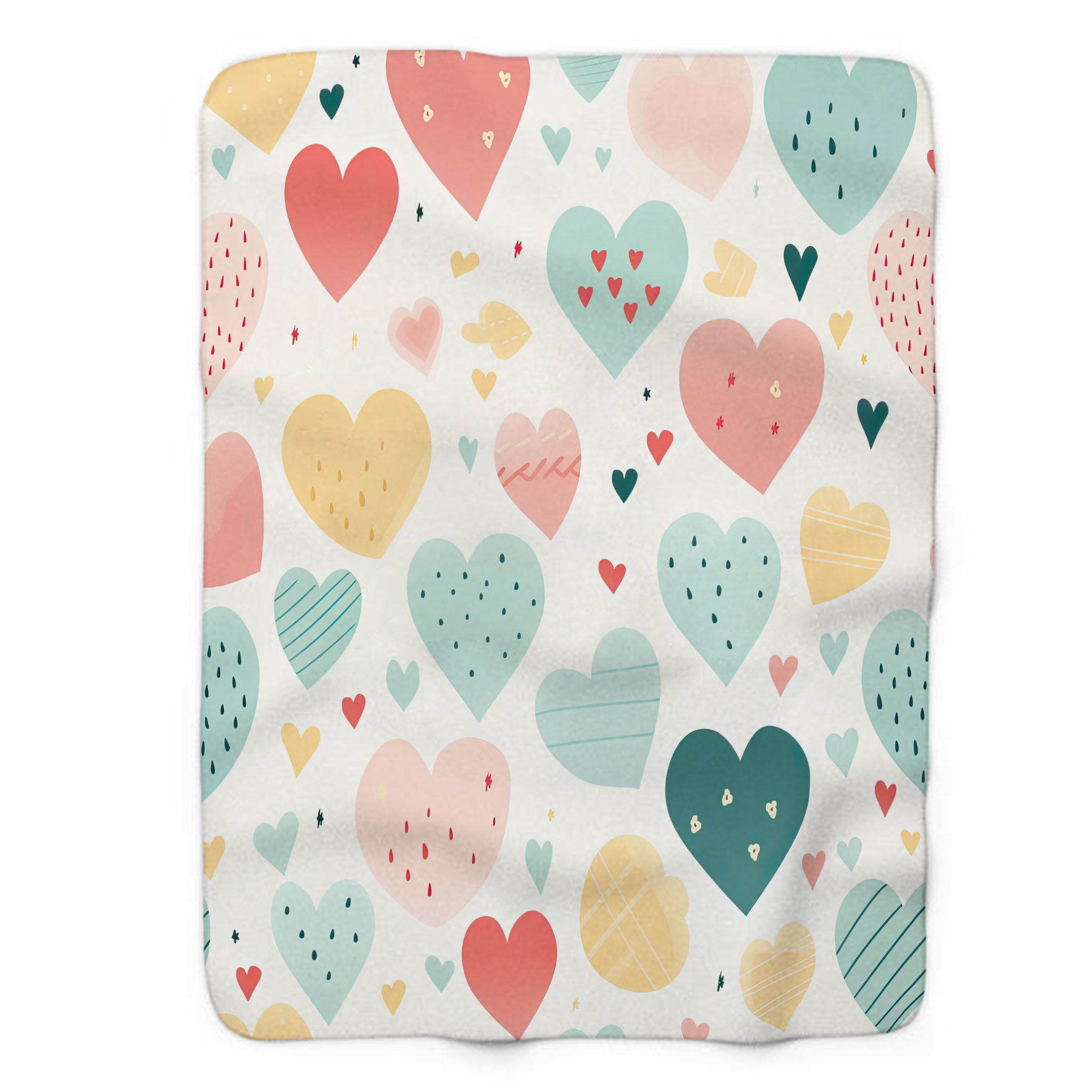 MentionedYou Pastel Love Notes - 1 Piece Premium Sherpa Blanket Throw ...