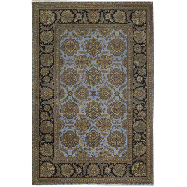 Bokara Rug Co., Inc. Hand-Knotted High-Quality Light Blue and Black ...