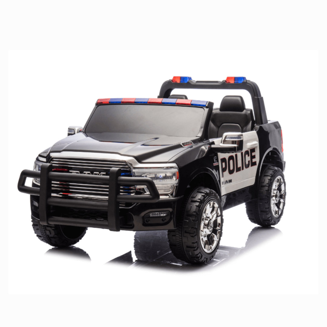 KidsVip 24V Ram 3500 Police Edition 2-Seater 4X4 Ride-On Truck W ...