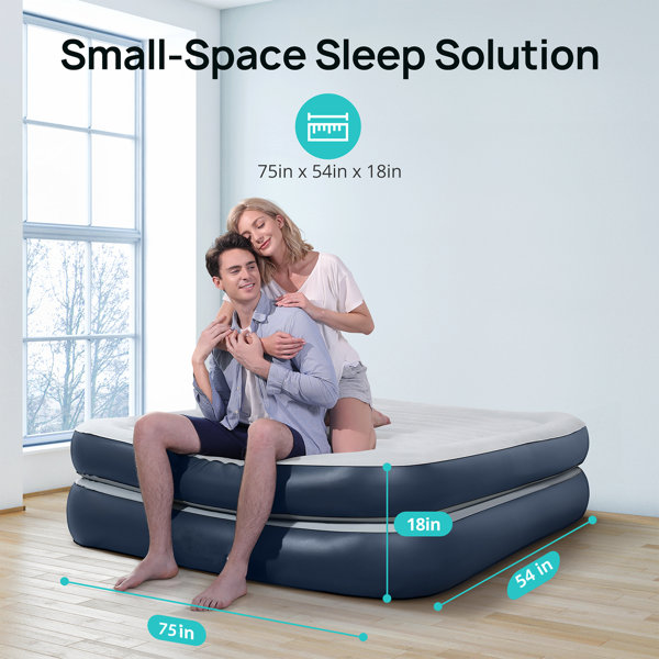 EVAJOY Full Size Air Mattress With Built In Pump, 18'' Inflatable ...