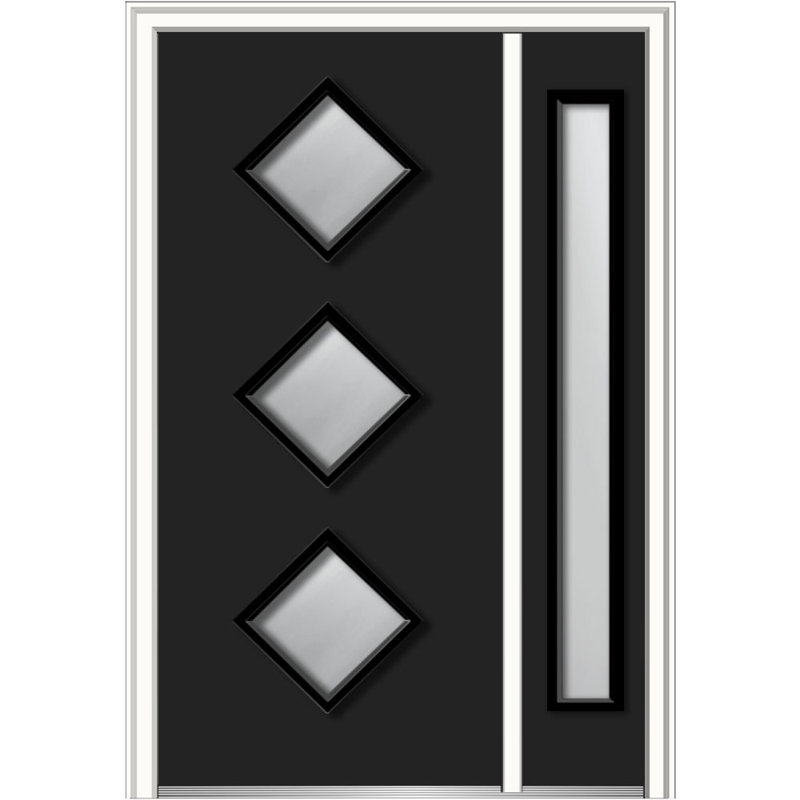 Verona Home Design Spotlight Glass 80'' Flush Steel Front Entry Doors ...