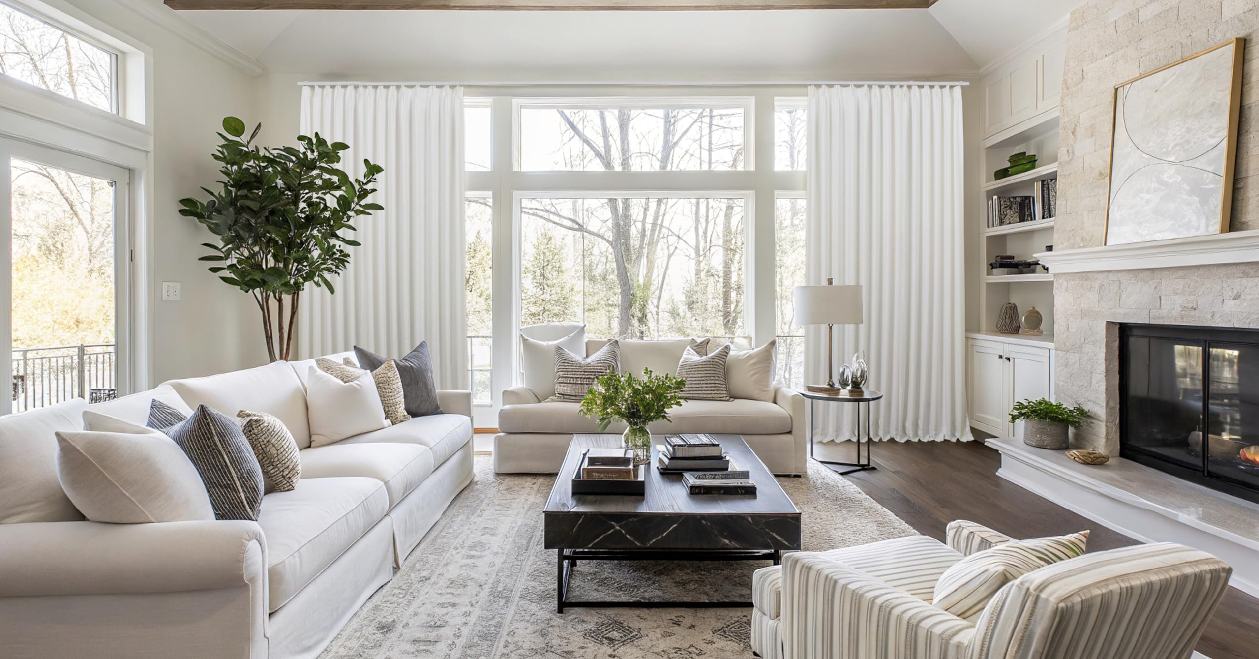 Symple Stuff Aluminum Ceiling Curtain Track Set With Hooks, 9Ft - 12Ft ...