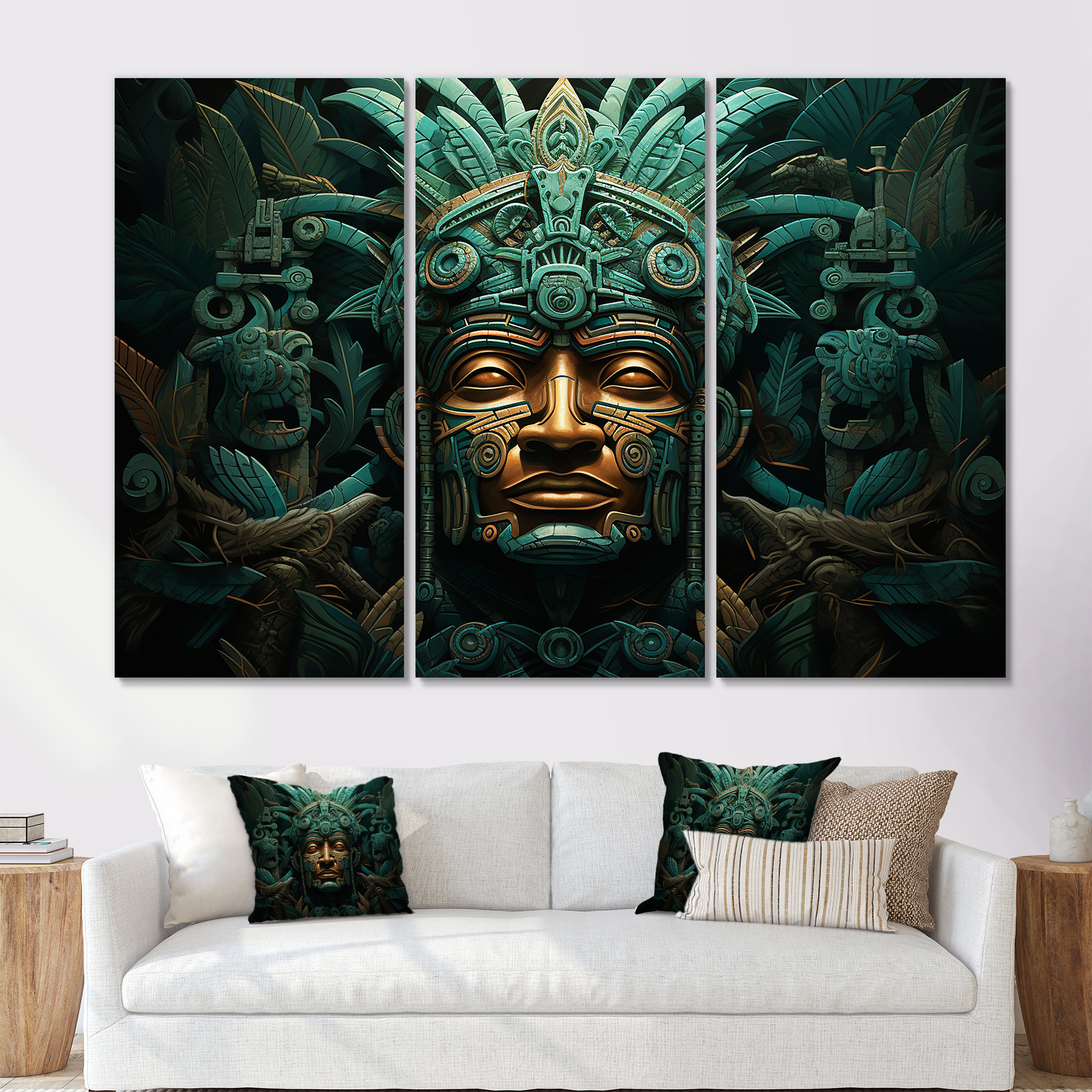 Bungalow Rose Mayan Magic Aztec Mask I - Mexican Wall Art Living Room ...