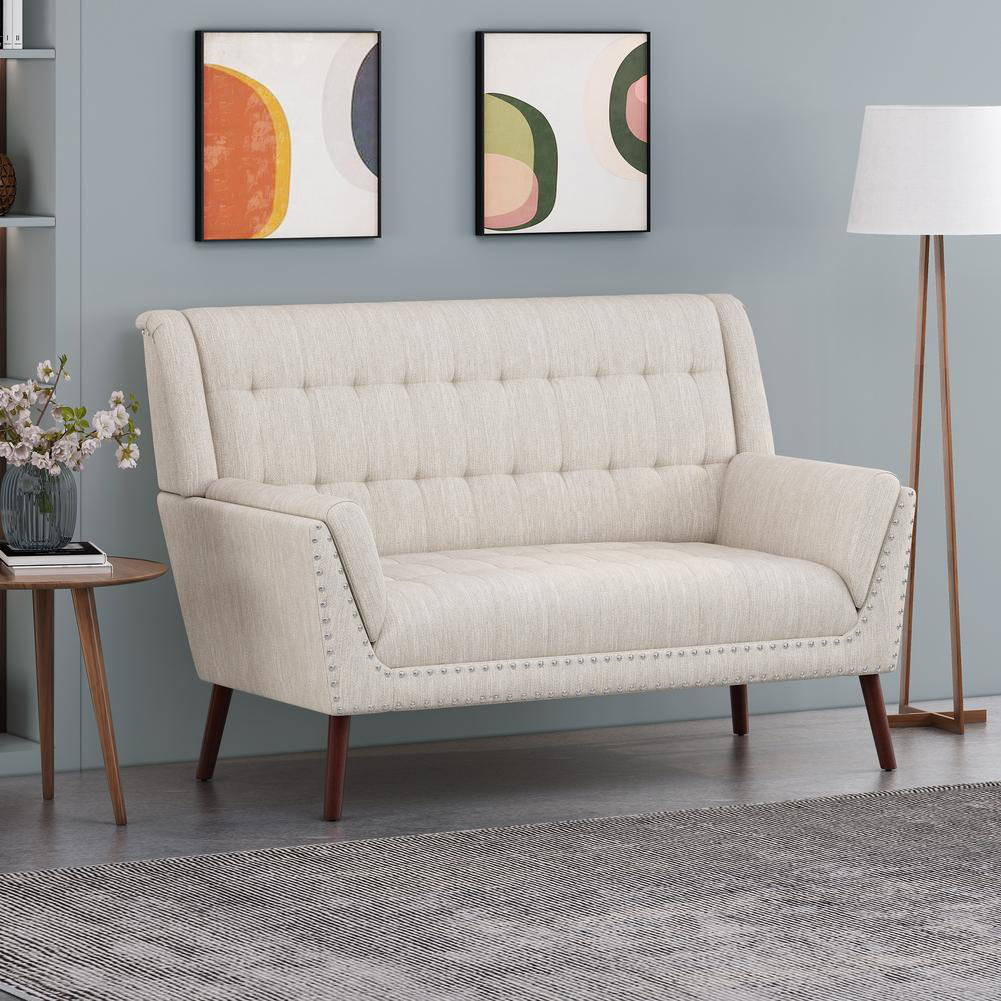 Winston Porter Luxurious Design Tuffted Upholstered Sofa With Flared ...