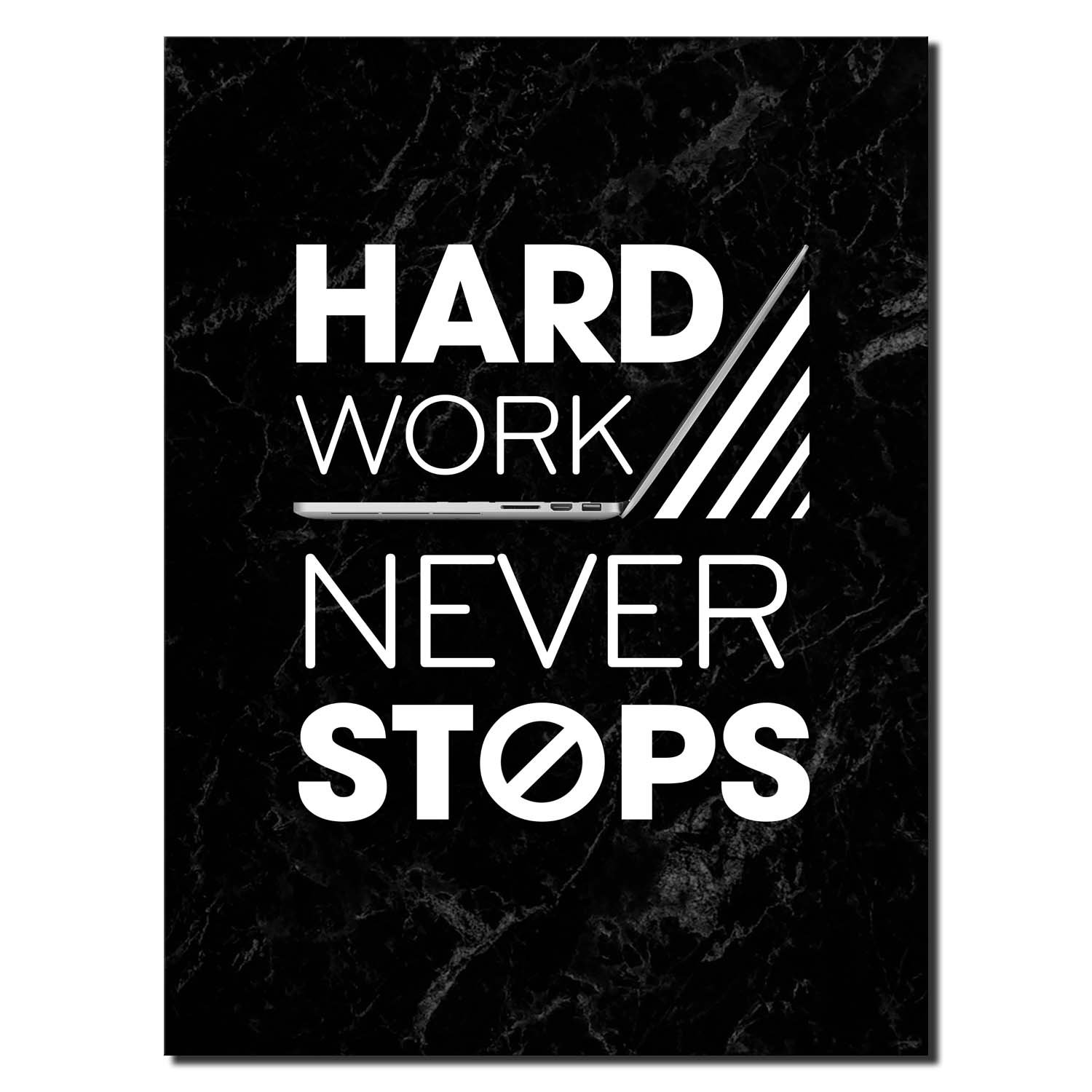 Trinx Hard Work Never Stops - Textual Art Print on Canvas | Wayfair