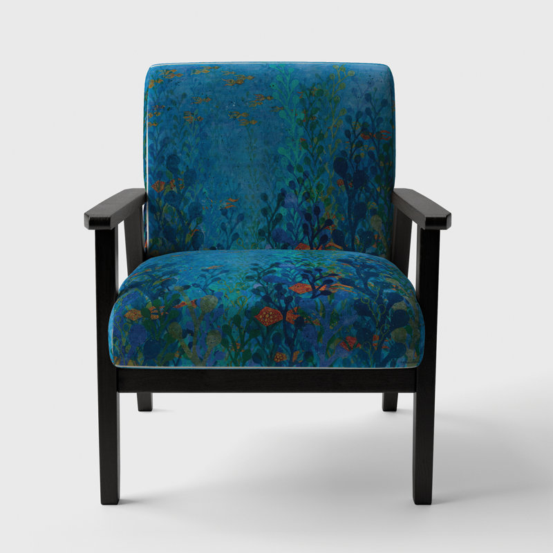 George Oliver Mahsiah - Blue Underwater Lake Leaves I - Upholstered ...