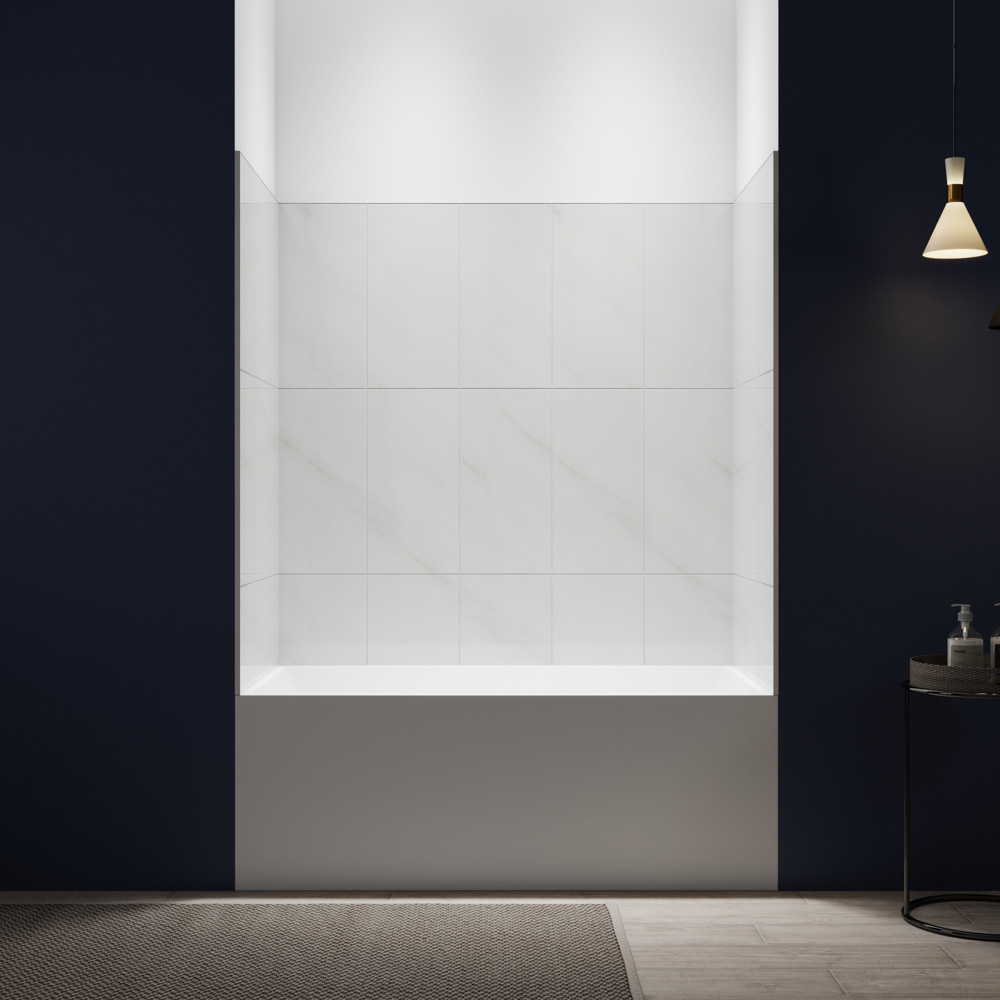 ExBrite Composite Shower Wall Panel Surround - Seamless 60" Back Wall ...