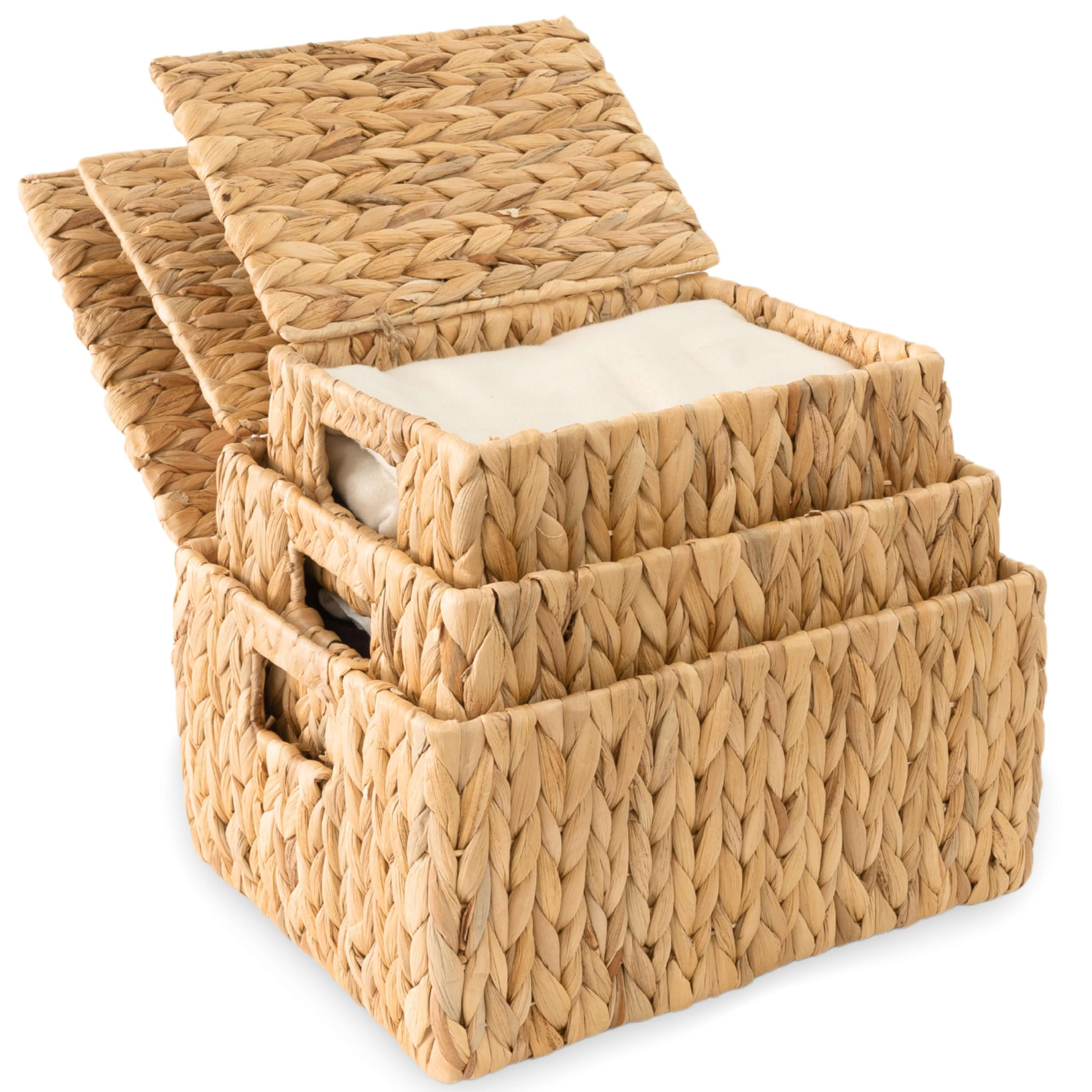 One Allium Way® Set of 3 Decorative Storage Baskets with Lid | Wayfair