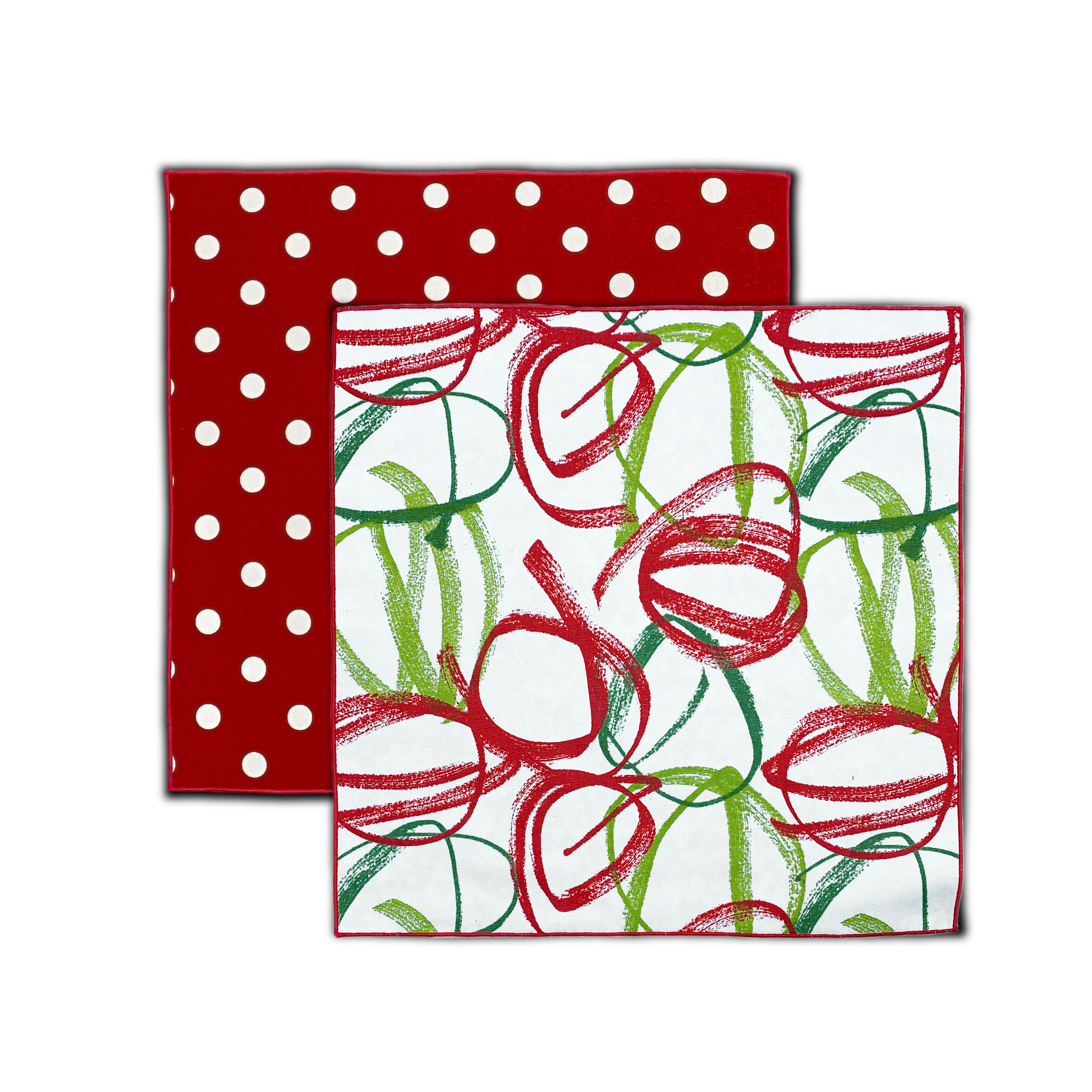 The Holiday Aisle® Christmas Reversible RETRO POLKA Bright Red/RIBBONS ...