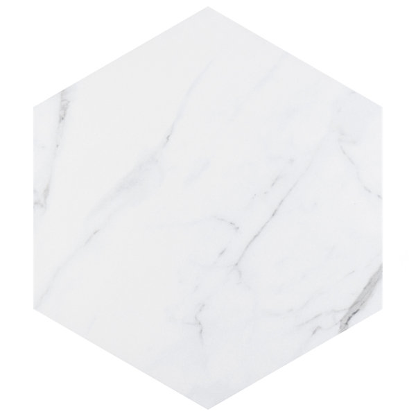 Merola Tile Marbilia Hex Venato w/Biotech 11" x 13" Porcelain Marble ...